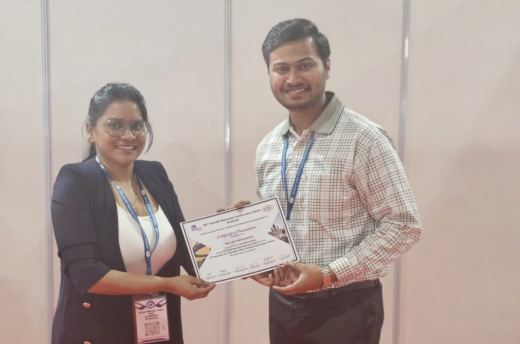 Dr MS Nishanth for Securing 1st position in Scientific Poster ...